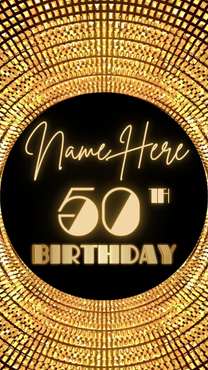 Gold Disco Video Invitation | Digital Studio 54 Invite | Editable Canv