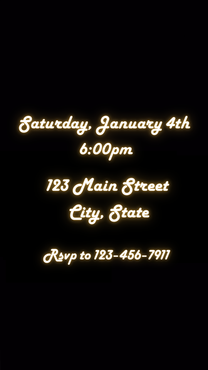 Gold Disco Video Invitation | Digital Studio 54 Invite | Editable Canv