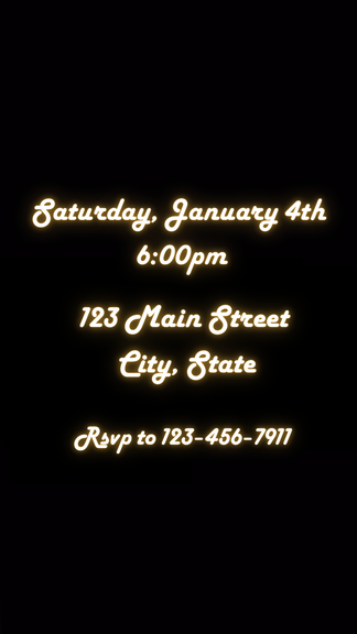 Gold Disco Video Invitation | Digital Studio 54 Invite | Editable Canv
