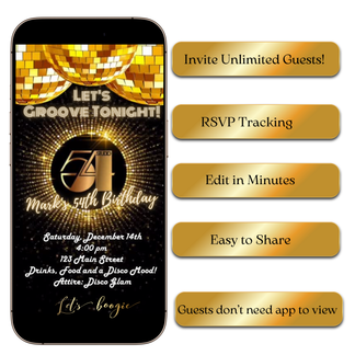 Studio 54 video invite editable disco party animated evite – Hostessy ...