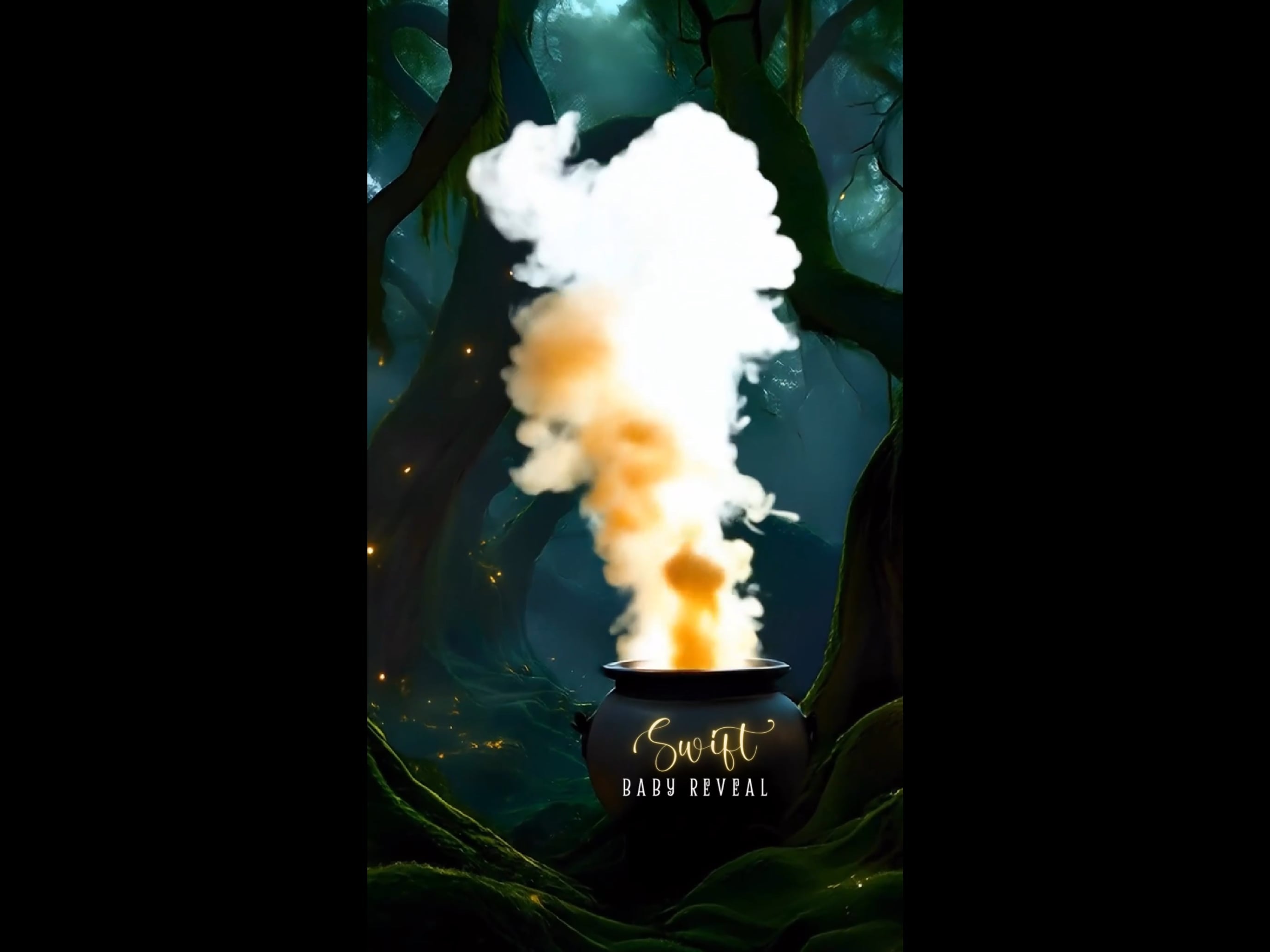 Halloween We're Having a Boy Gender Reveal Video - Blue cauldron smoke
